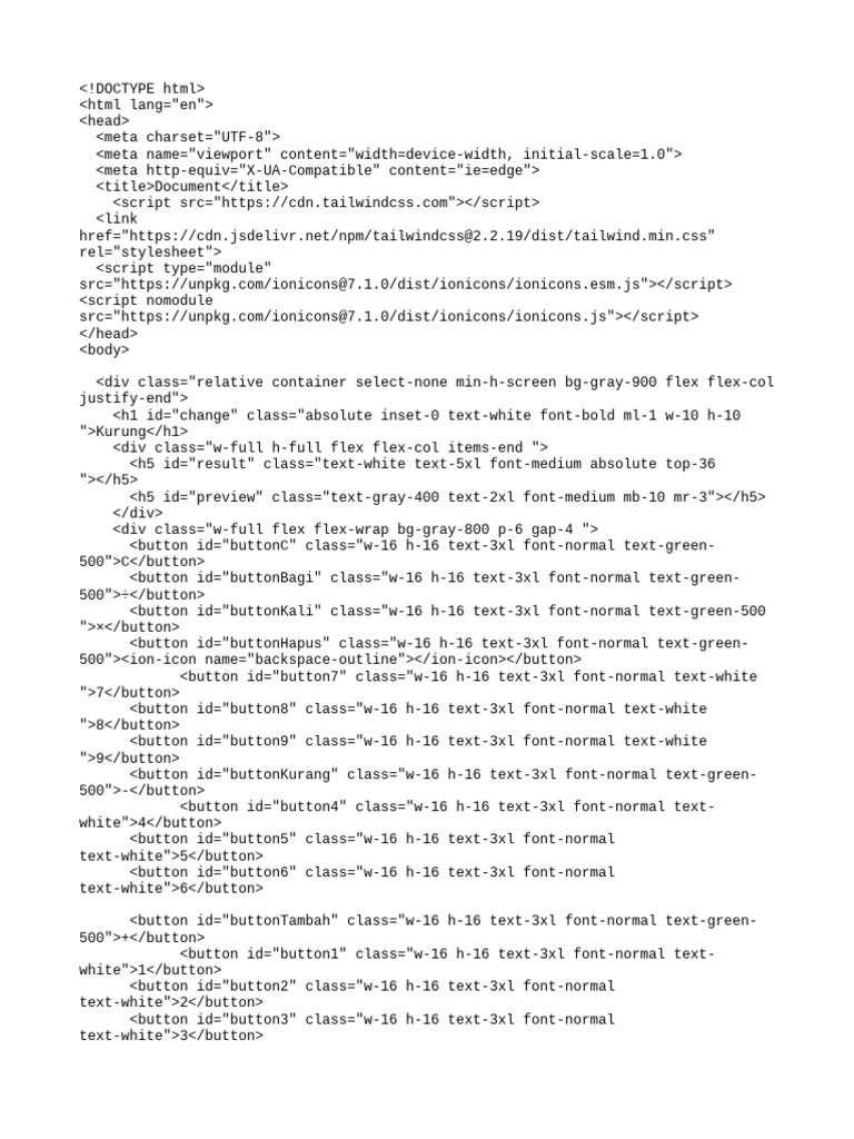 Kalkulator HTML | PDF