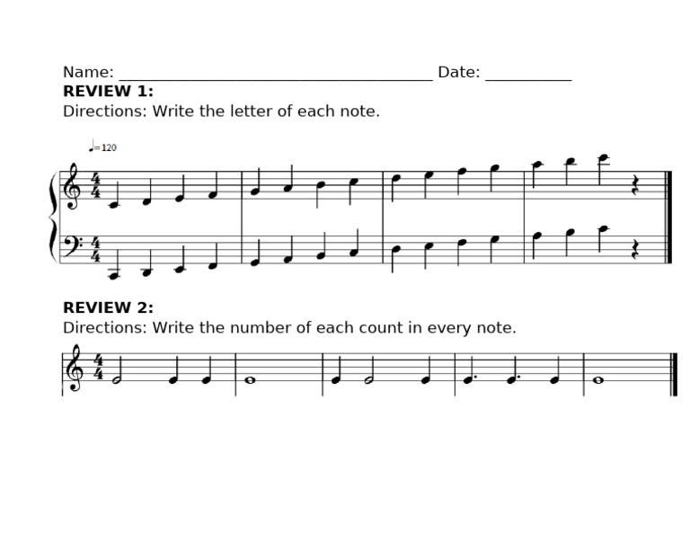 Piano Activities | PDF