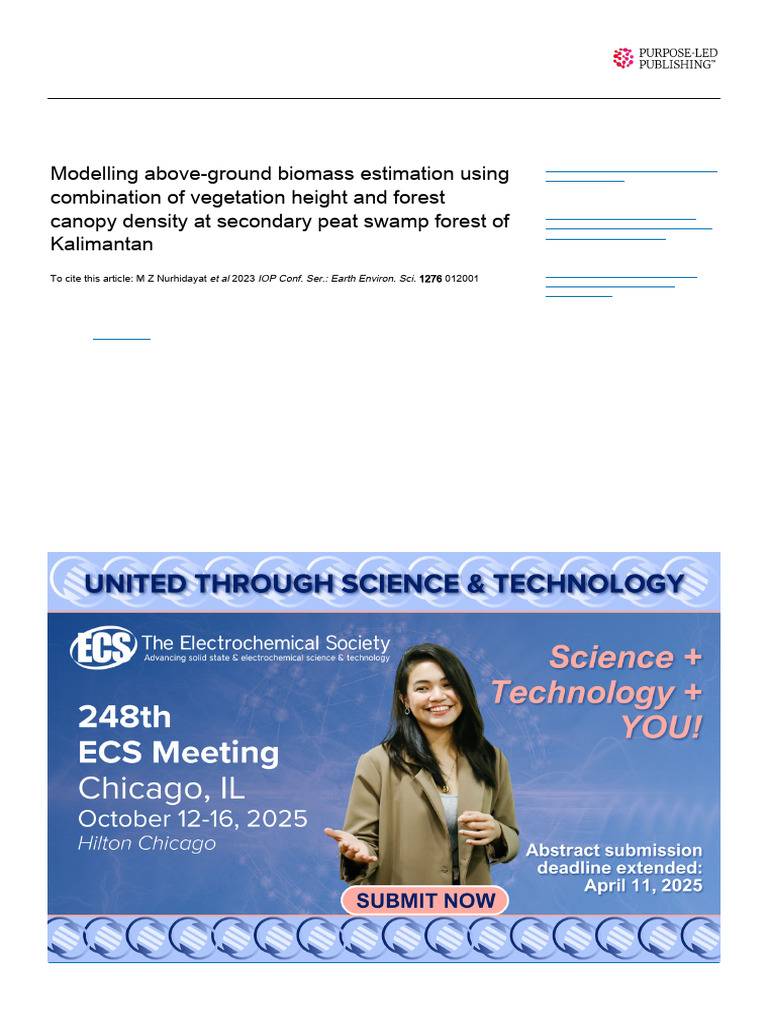 Modelling Above-Ground Biomass Estimation Using | PDF | Regression Analysis | Dependent And ...
