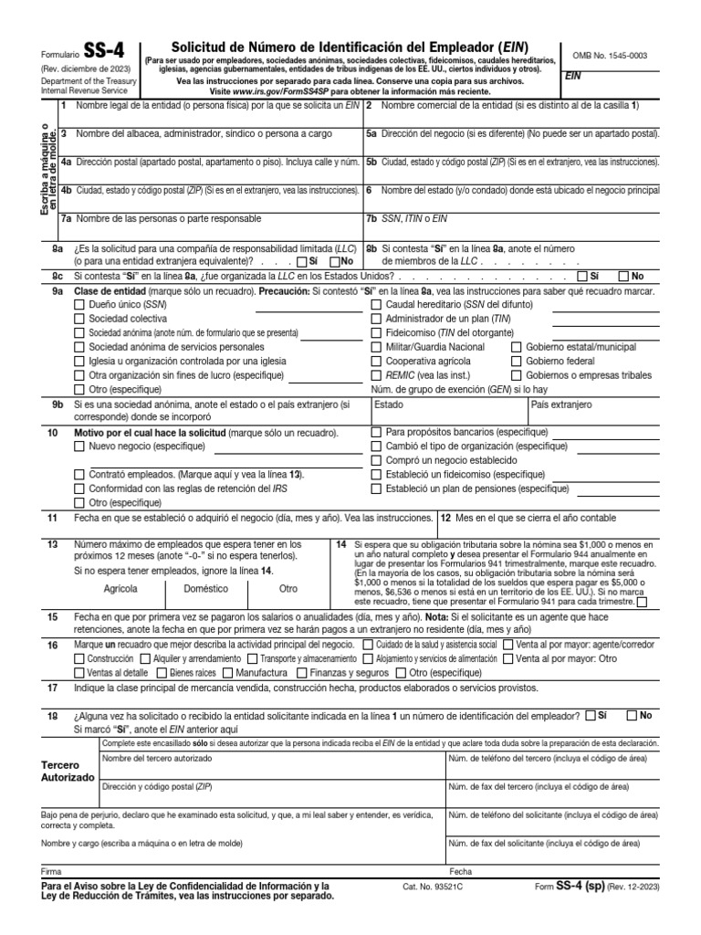 Archivos SS-4 | PDF | Business