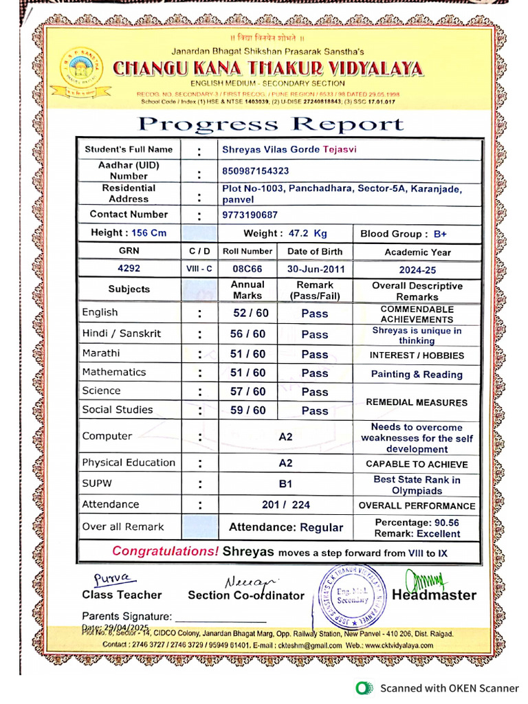 Shreyas Gorde - Progress Report | PDF