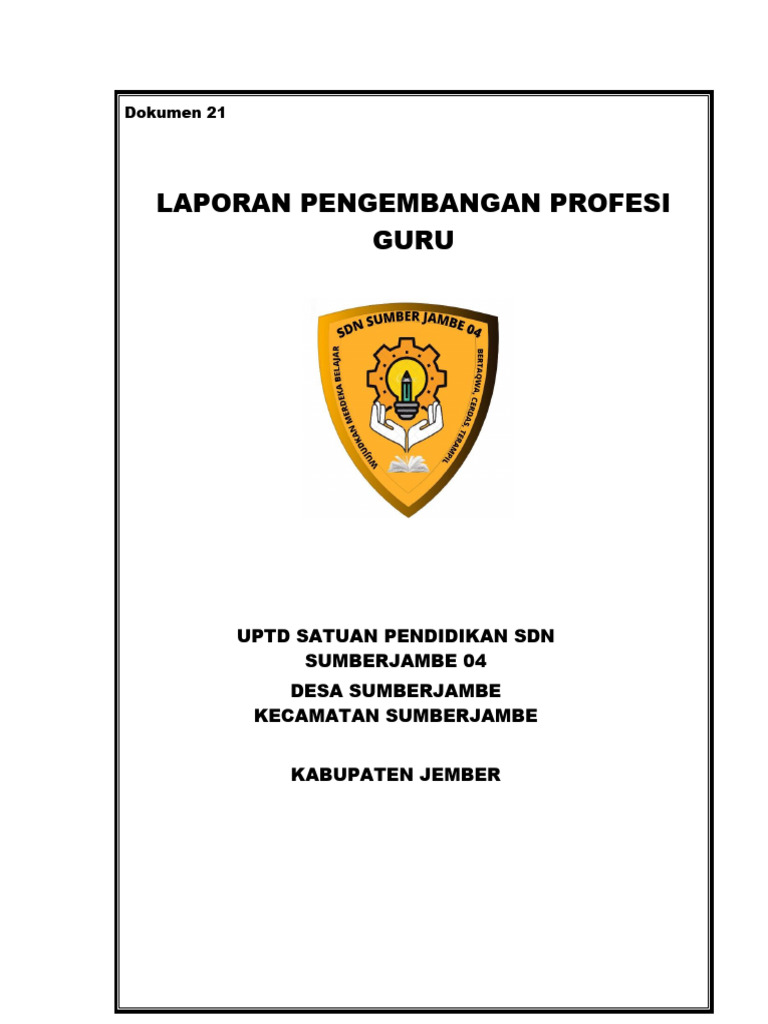 Laporan Pengembangan Profesi Guru SDN Sumberjambe | PDF
