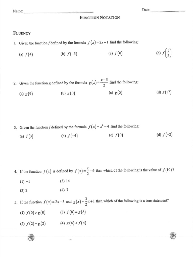Func Worksheet | PDF