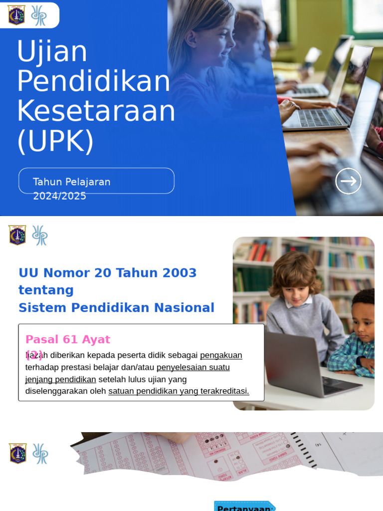 Ujian Pendidikan Kesetaraan (UPK) Dan US SLB 2024 2025 | PDF