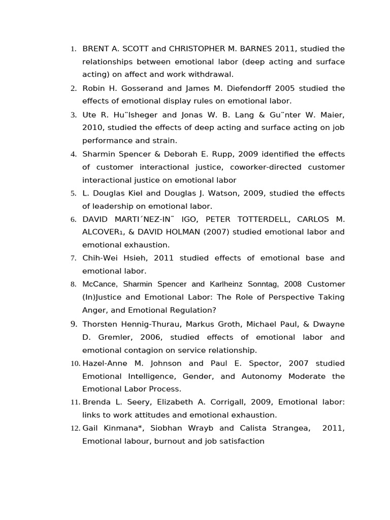 Emotional Labor | PDF