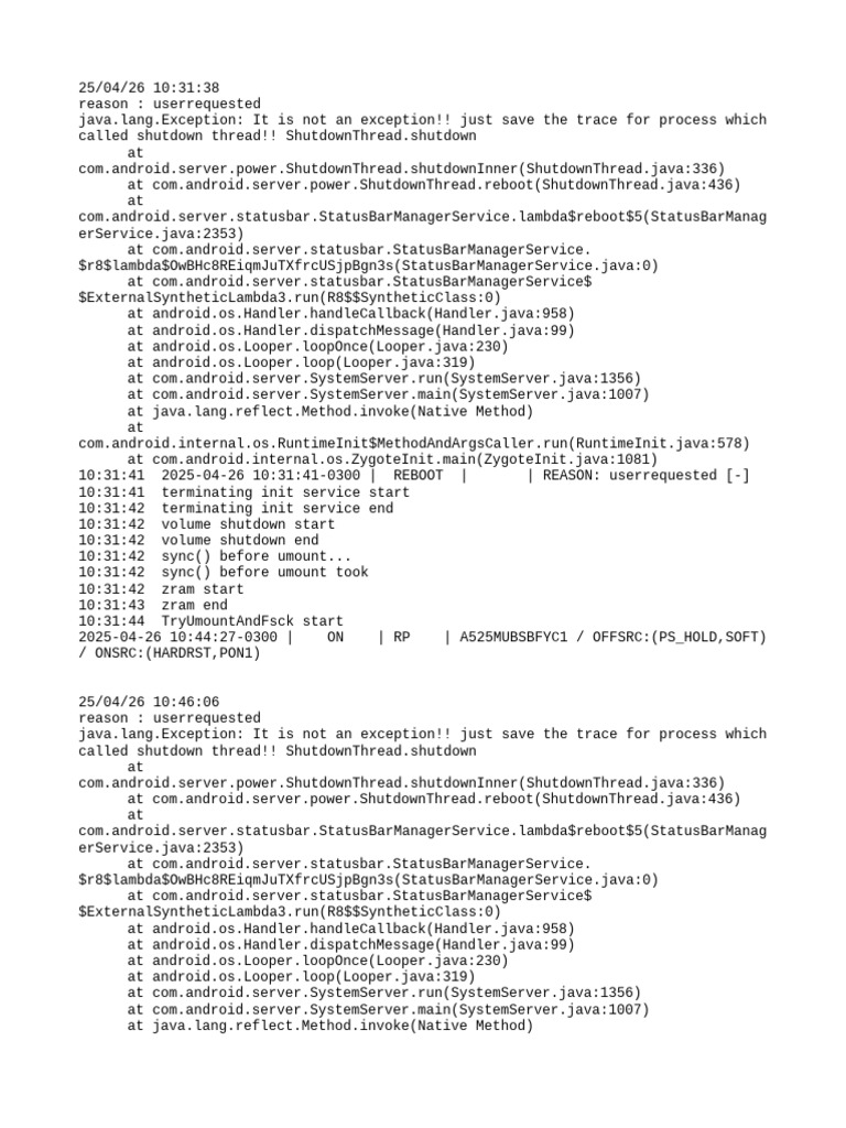 Power Off Reset Reason Backup | PDF