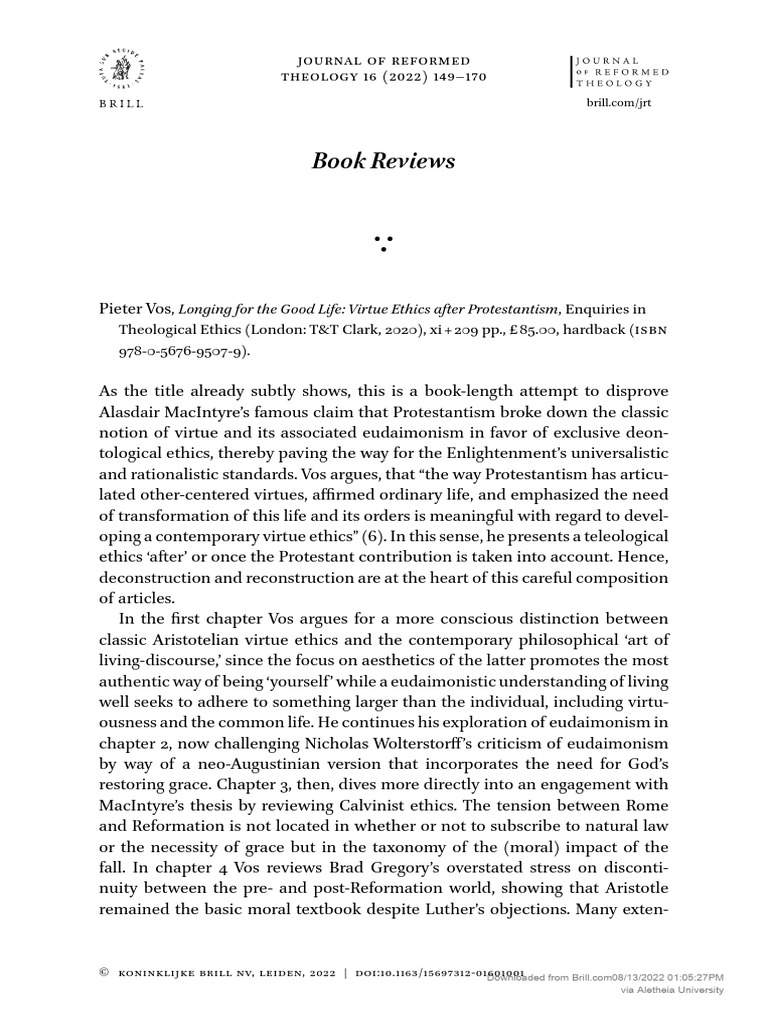 Longing For The Good Life Virtue Ethics | PDF | Virtue Ethics | Theology