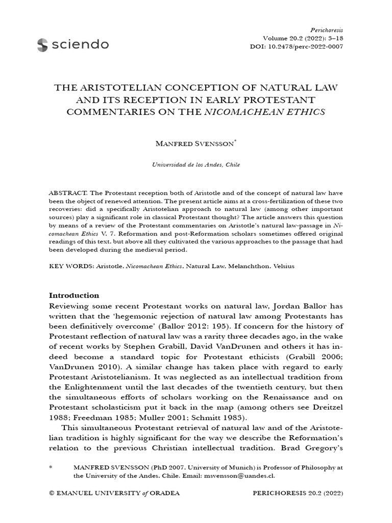 The Aristotelian Conception of Natural L | PDF | Natural Law | Aristotle