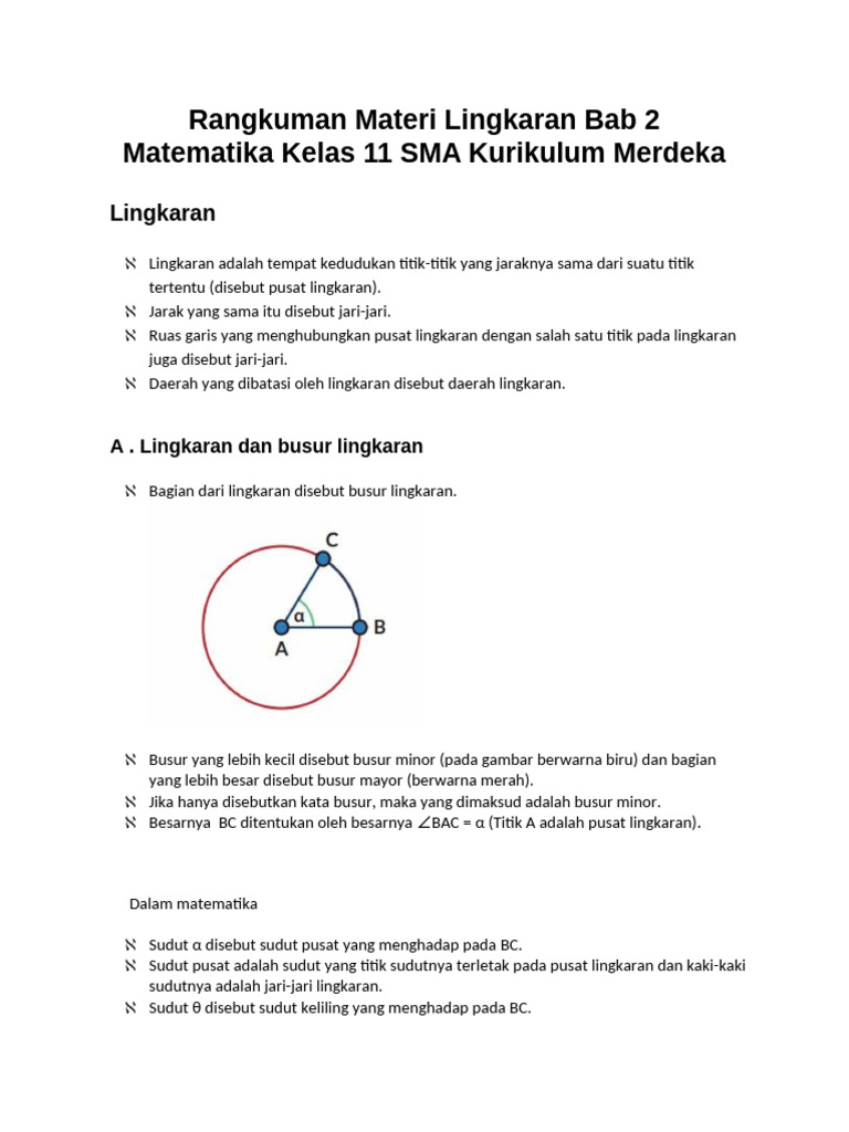 Mtk Bab 2 Lingkaran | PDF