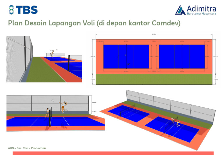 Plan Desain Lapangan Voli_1 | PDF
