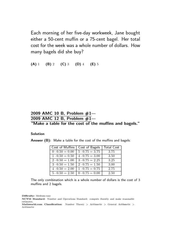AMC 10B 2009 Problem Solutions | PDF | Triangle | Geometry