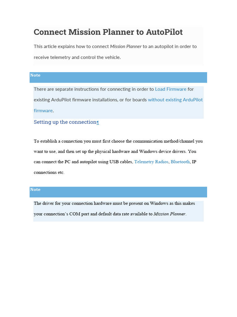 Connect Mission Planner To AutoPilot | PDF | Usb | Booting