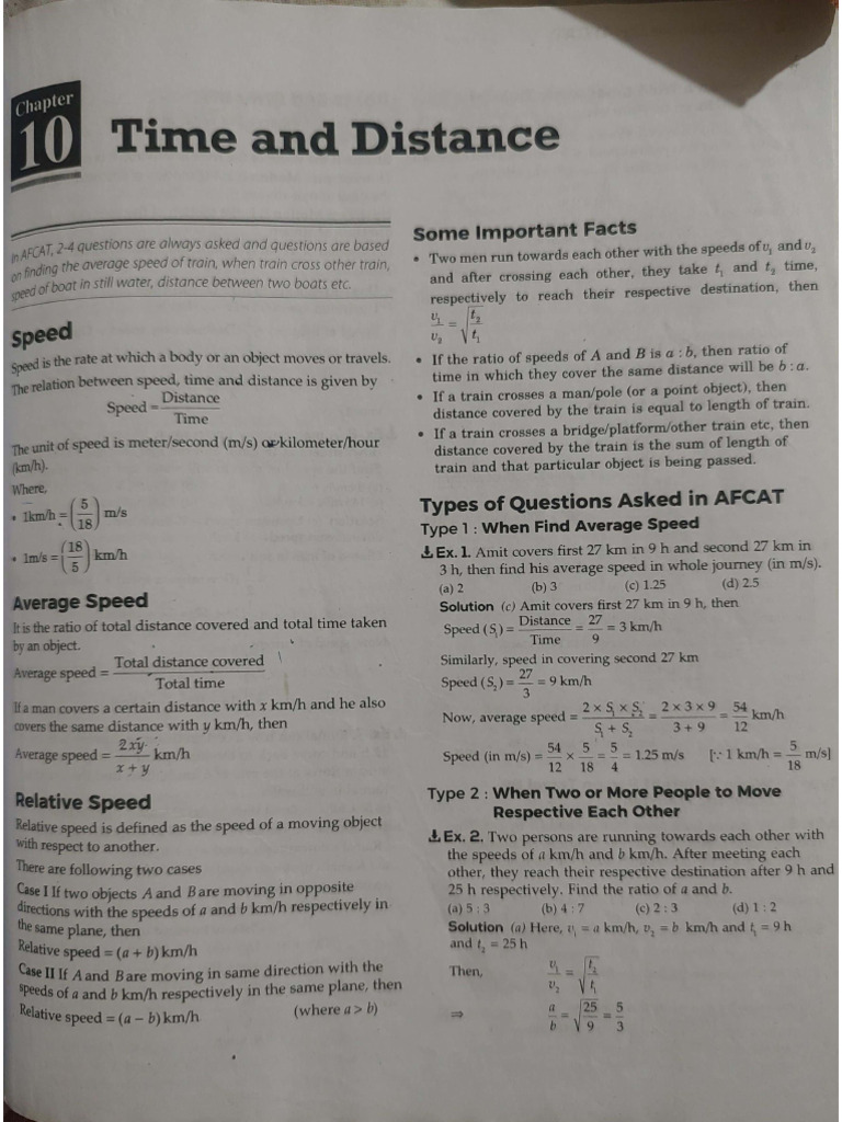 Time Speed Distance Arihant | PDF