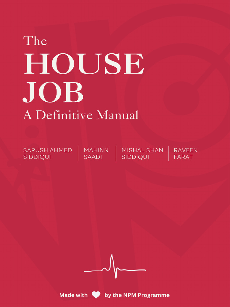 House Job Manual for New Doctors | PDF | Blood Transfusion | Mentorship