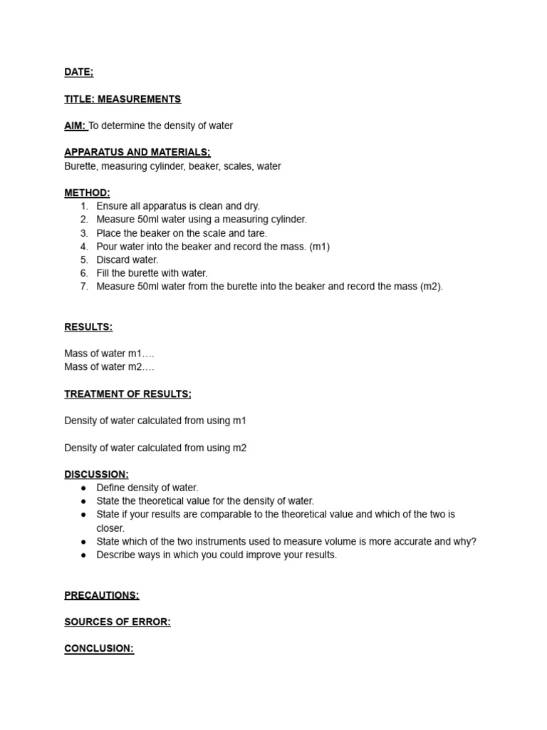 LAB#1 Measurements (Practice) | PDF