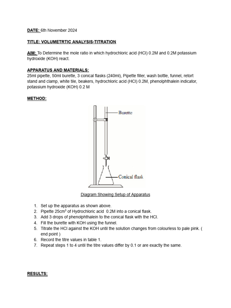 Lab#2 Volumetric Analysis (Practice) | PDF