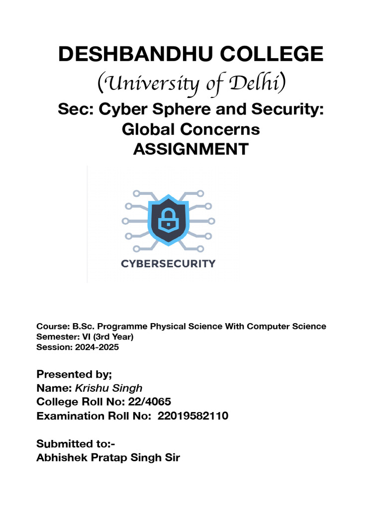 4065 Krishu Singh Sec Assignment | PDF | Security | Computer Security