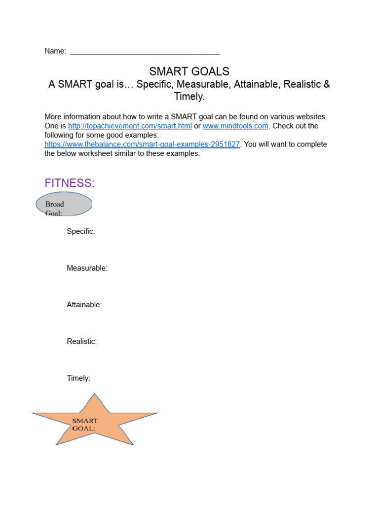 Fitness SMART Goal | PDF