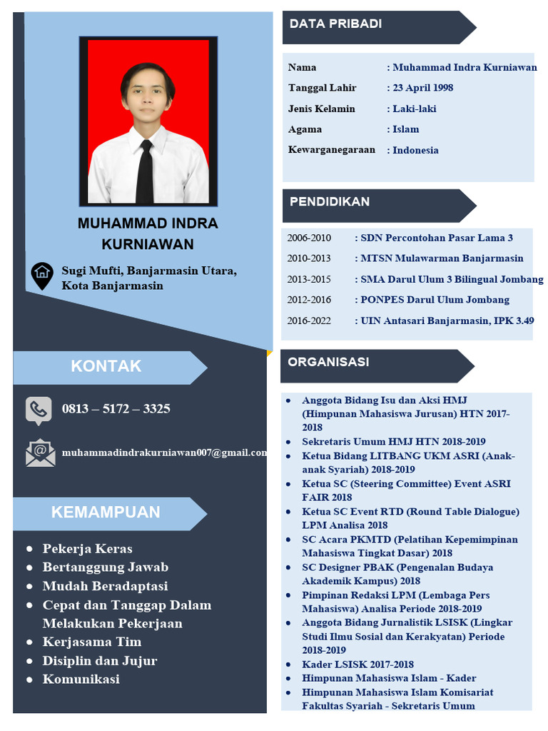 CV Muhammad Indra Kurniawan 2 | PDF