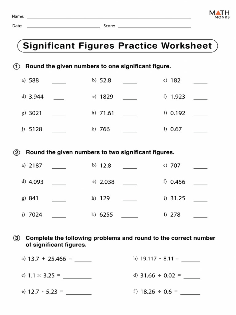 Significant Figures Practice Worksheet | PDF