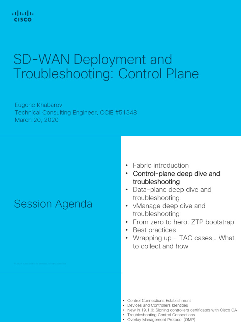 SDWAN Deployment and Troubleshooting Control Plane | PDF | Public Key Certificate | Virtual ...