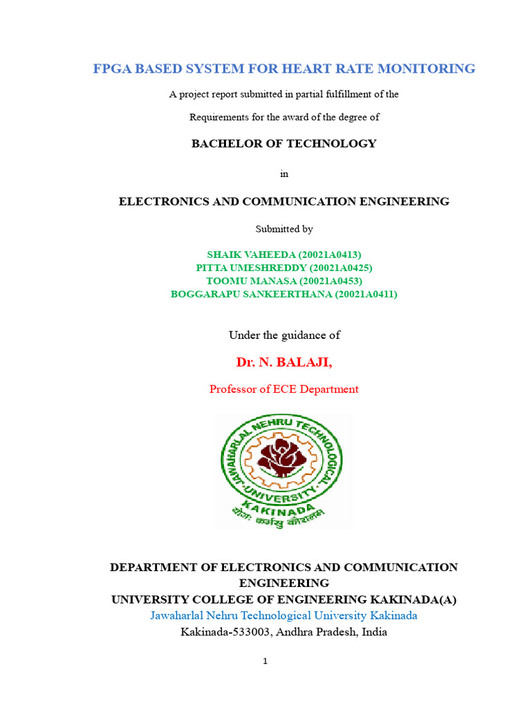 Fpga Based System for Heart Rate Monitoring (2) | PDF | Electrocardiography | Computing