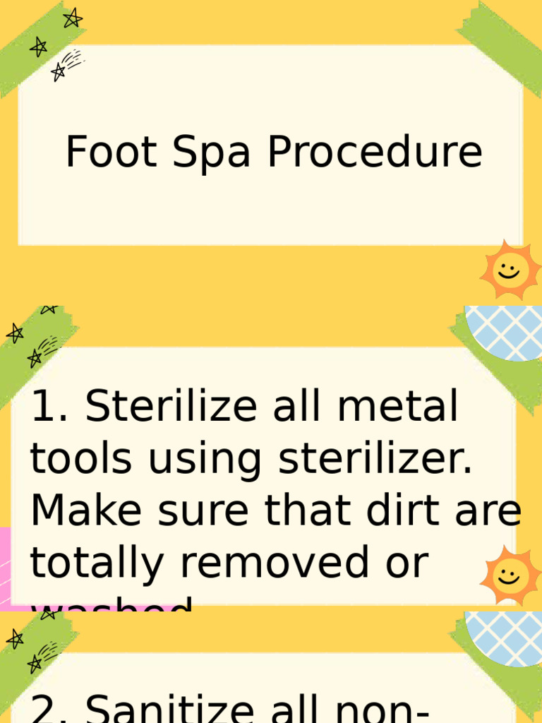 Foot Spa Tools Procedure | PDF