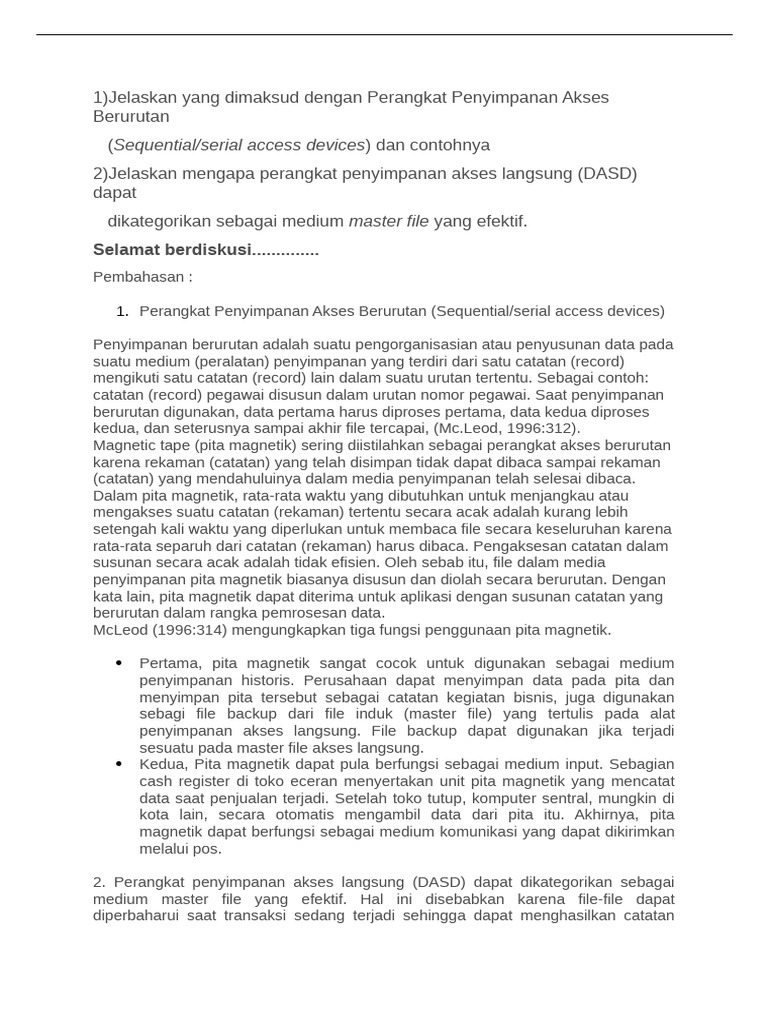 Sequential/serial Access Devices | PDF