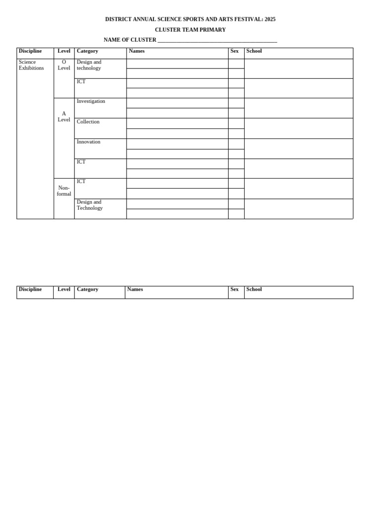 Cluster Team Secondary Template-5 | PDF