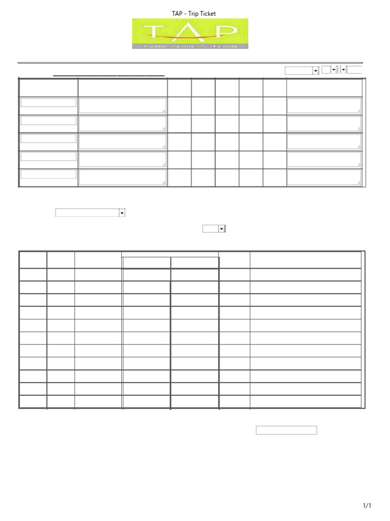 Standard TAP - Trip Ticket | PDF
