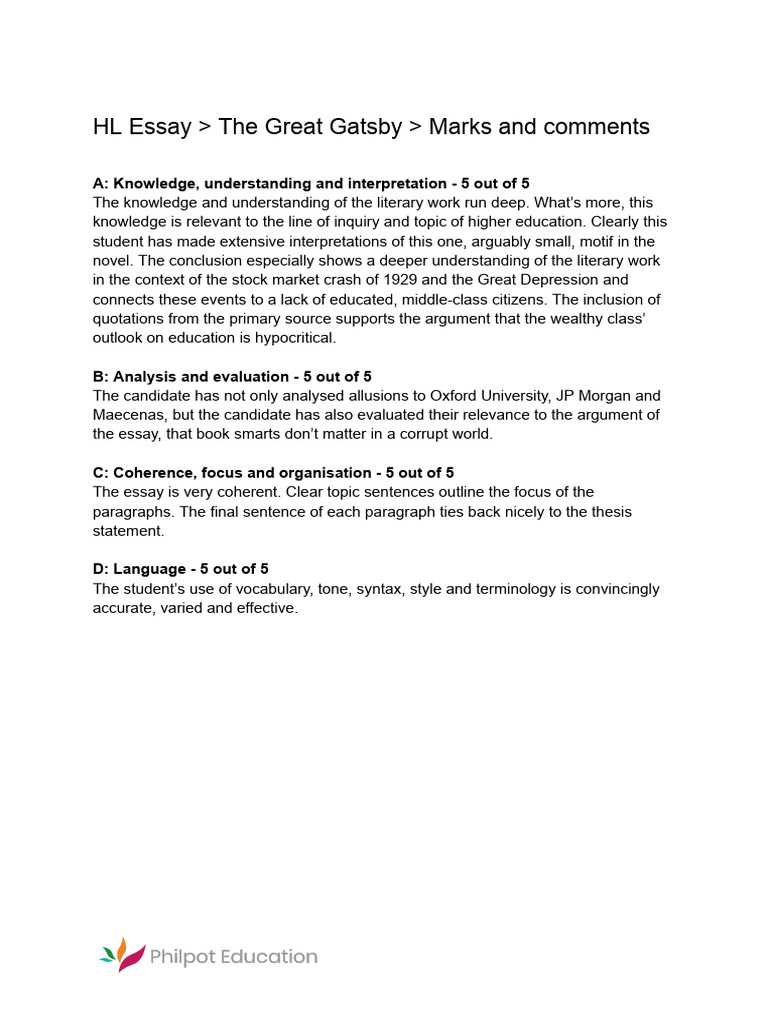 HLE Gatsby marks | PDF