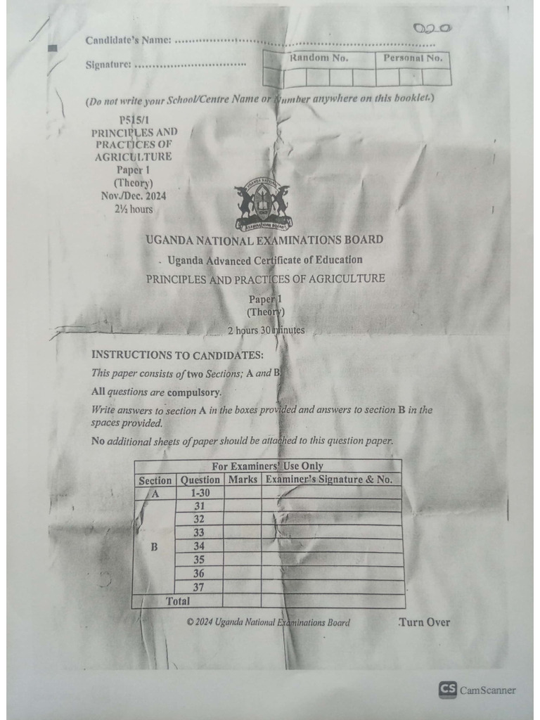 UACE 2024 Guide 1 | PDF