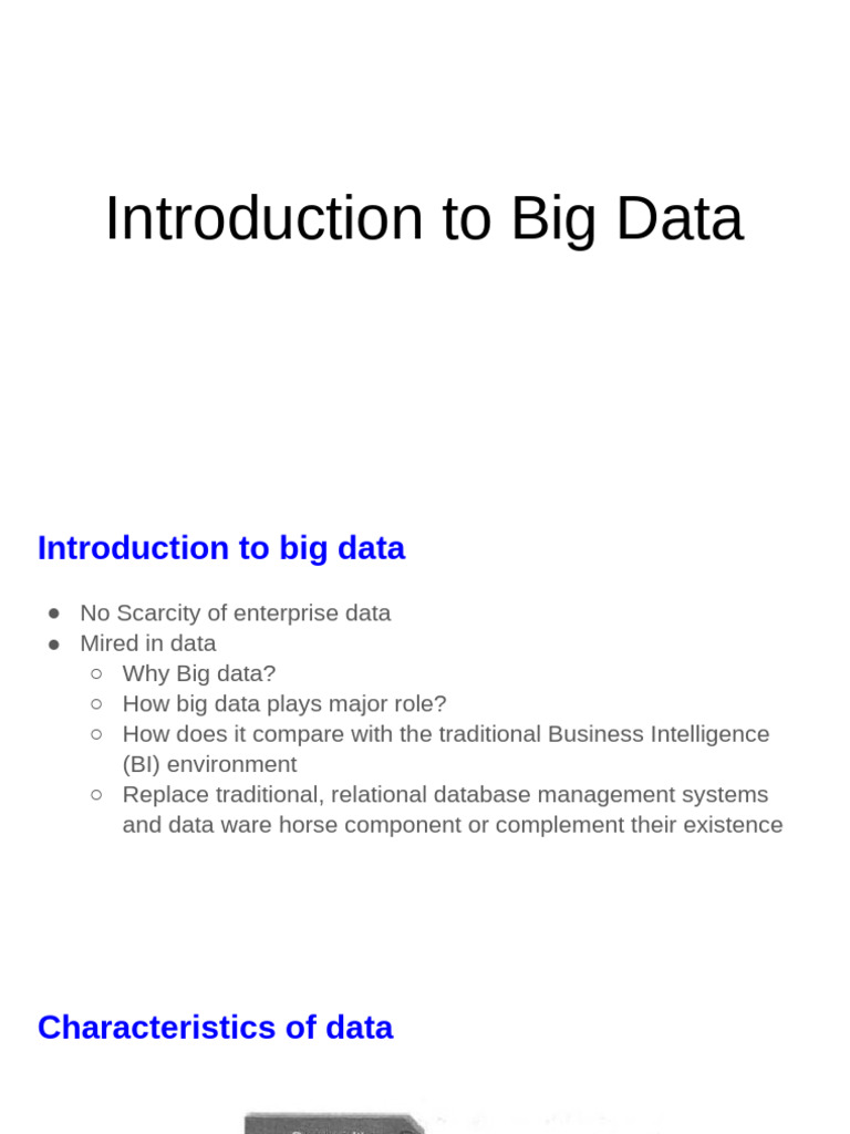 Introduction To Big Data | PDF | Apache Hadoop | No Sql