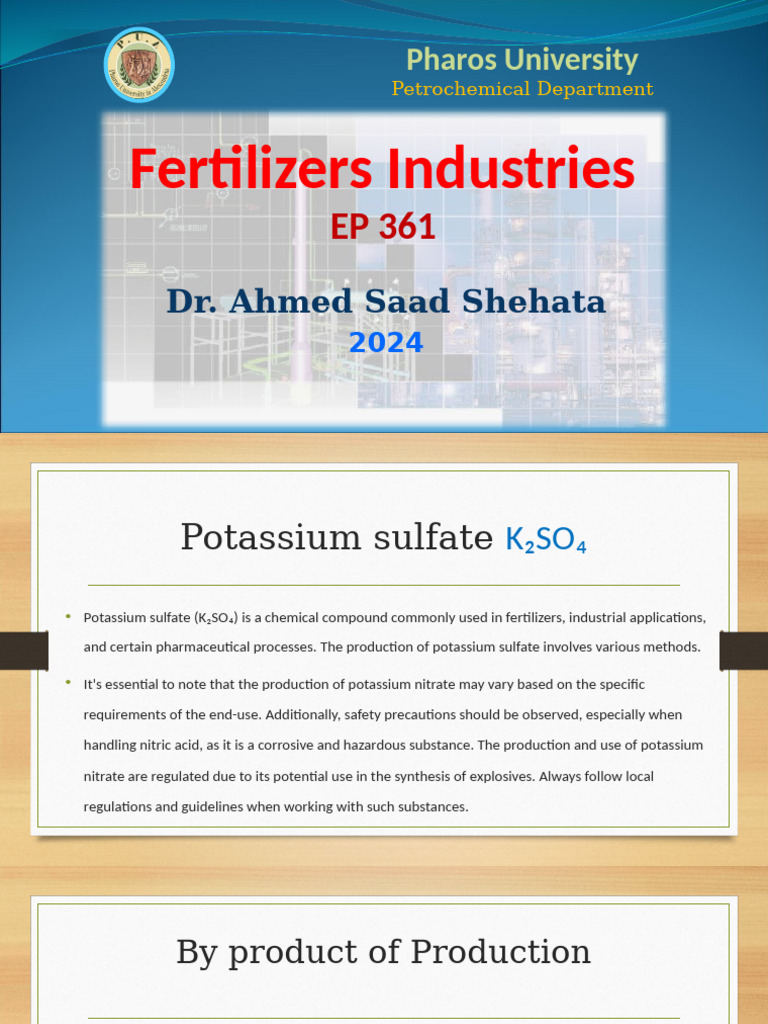 Potassium Sulfate & Nitrate Production Guide | PDF | Diet & Nutrition ...