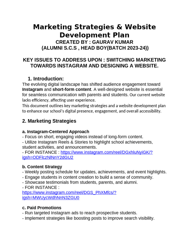 Marketing Strategies PDF | PDF | Web Development | Marketing Strategy