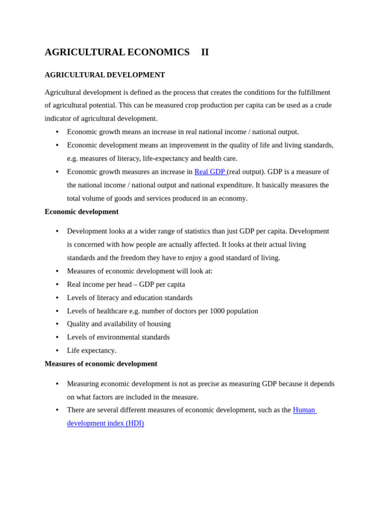 Agricultural Economics and Education Year 2 Lesson Notes-1 | PDF ...