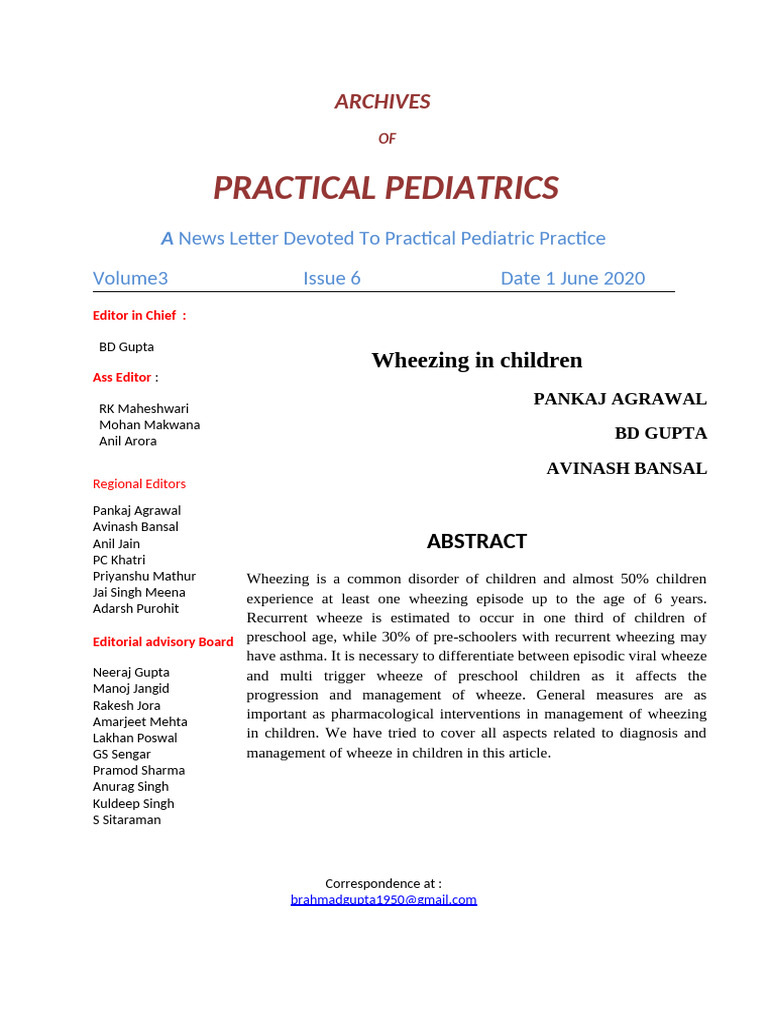 Archives of Practical Pediatrics | PDF | Asthma | Respiratory Tract