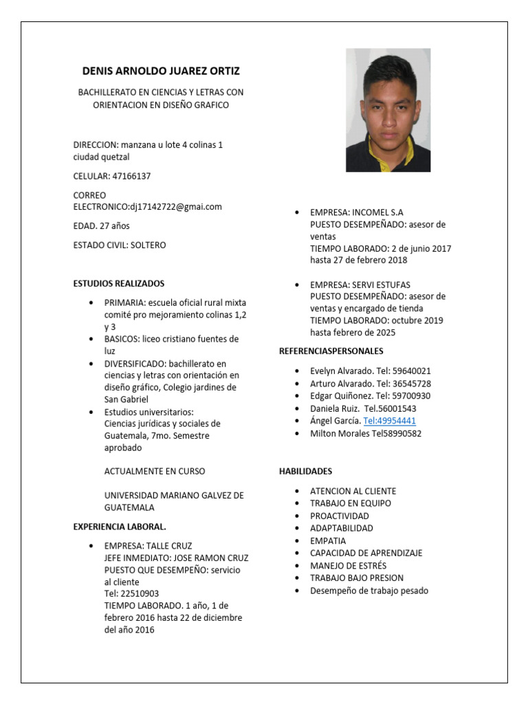 Perfil Profesional de Denis Juárez Ortiz | PDF