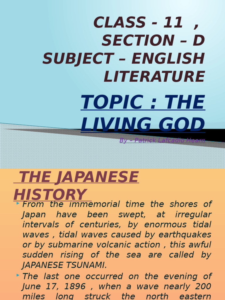 English literature class 11 ppt | PDF | Tsunami