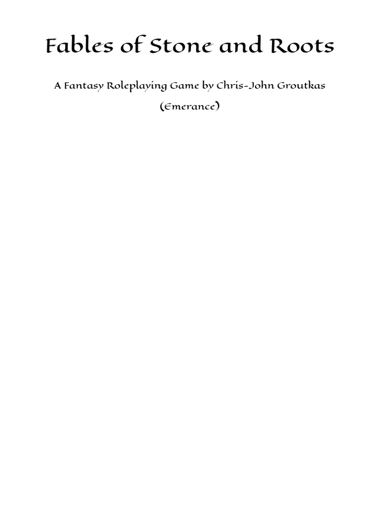 The Real - Fables of Stone and Roots - Cairn - Mythic Bastionland ...