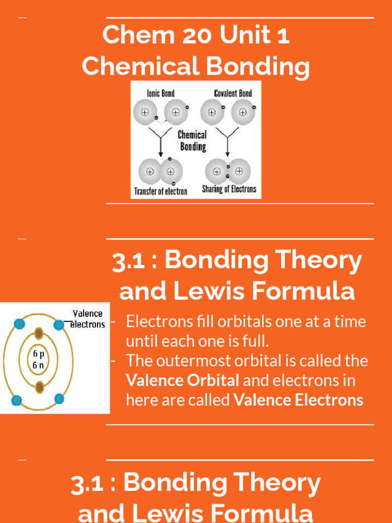 Chemistry 20 - Unit 1 Chemical Bonding Slides | PDF | Chemical Bond ...