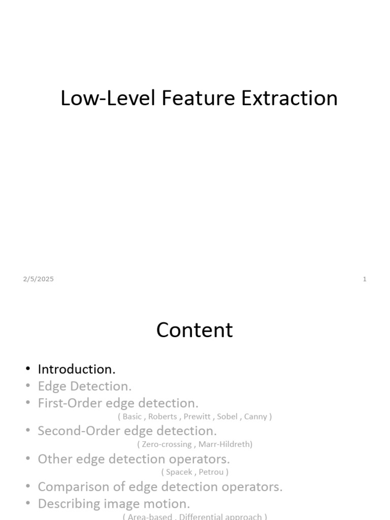 Low-Level Feature Extraction | PDF | Computer Graphics | Algorithms