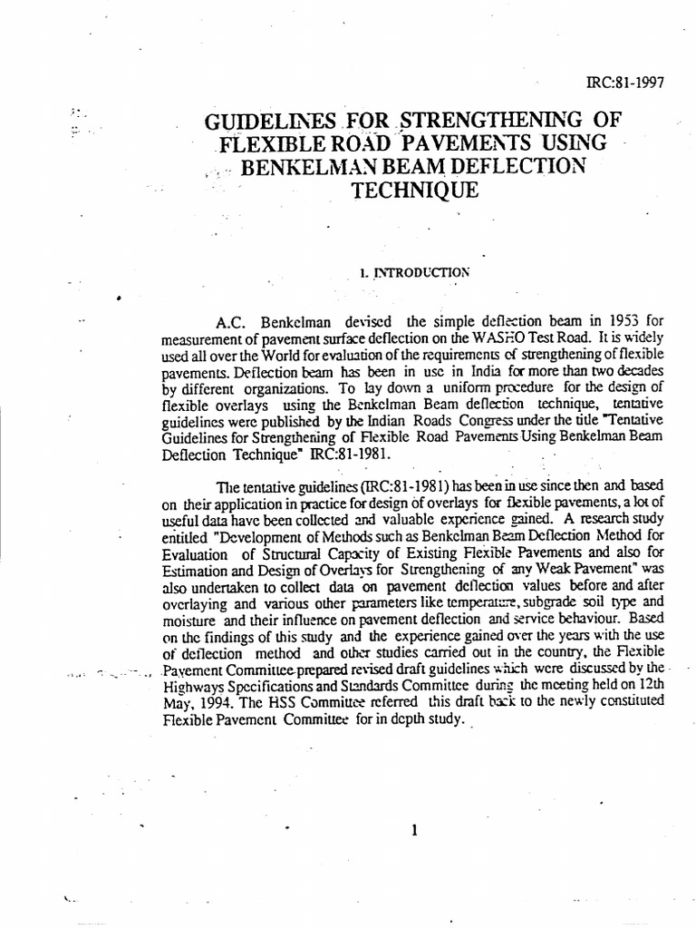 IRC 81-1997 Flexible Road Pavements | PDF