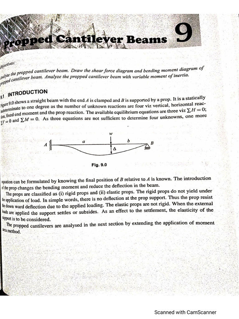 Propped Cantilever Beams | PDF