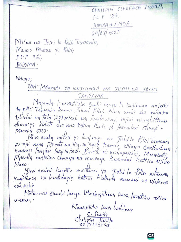 Siwila Letter | PDF