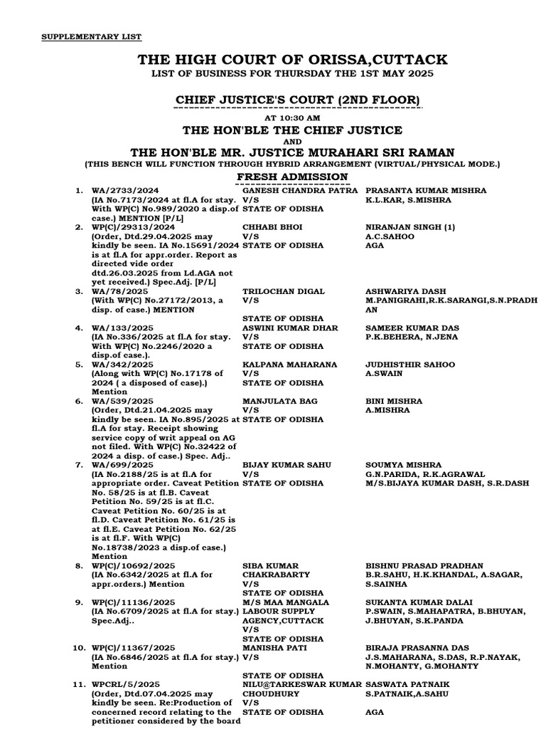 The High Court of Orissa, Cuttack | PDF