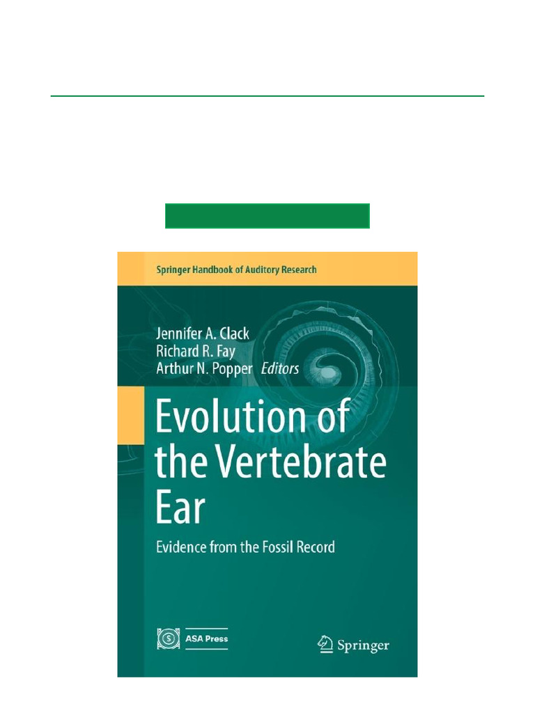 Evolution of The Vertebrate Ear Evidence From The Fossil Record Scribd ...