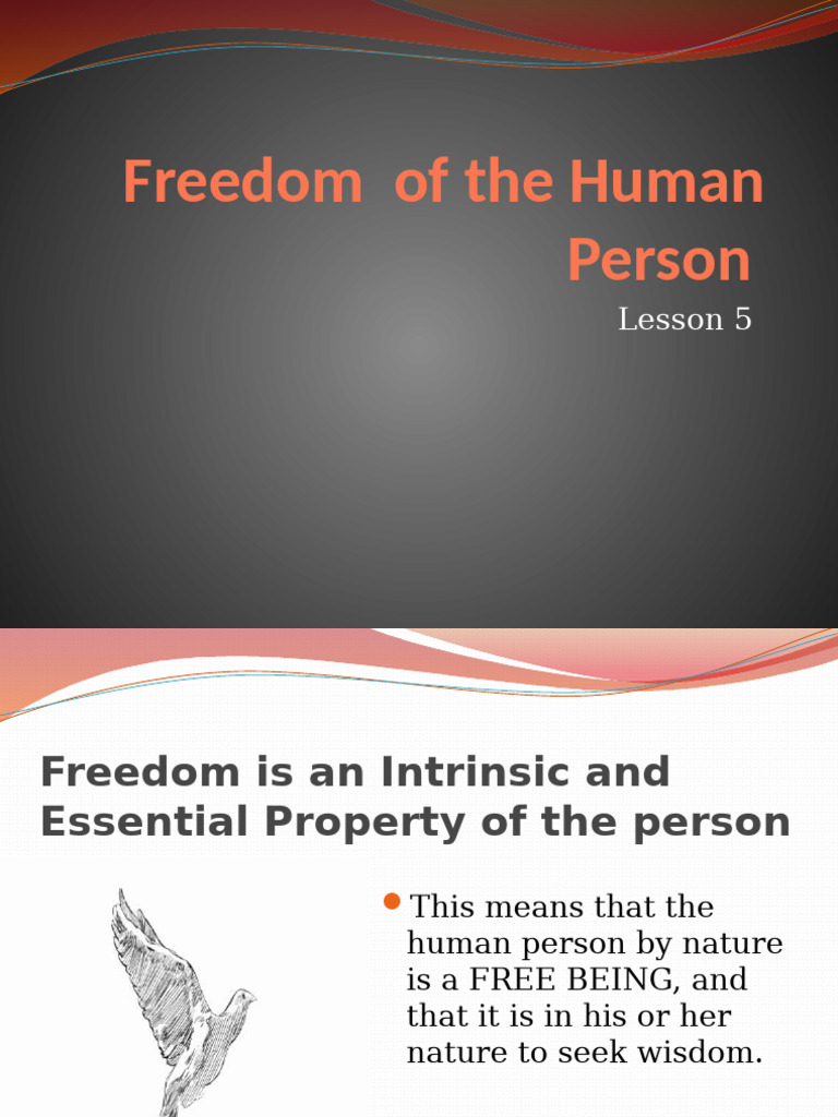 Freedom of The Human Person | PDF | Free Will | Psychological Concepts