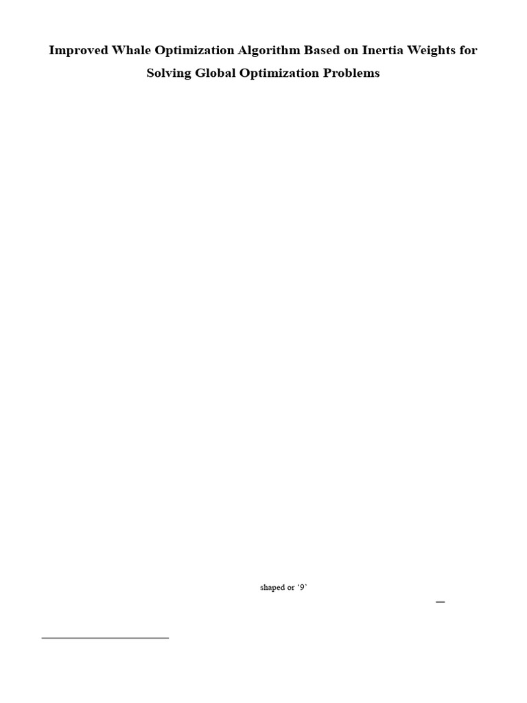 Improved Whale Optimization Algorithm Based On Ine | PDF | Mathematical Optimization | Applied ...