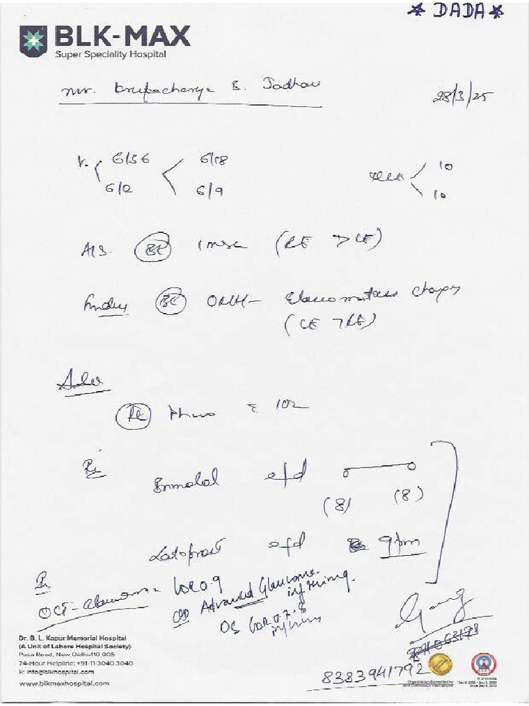 Krupacharya Eye Reports Blkmax | PDF